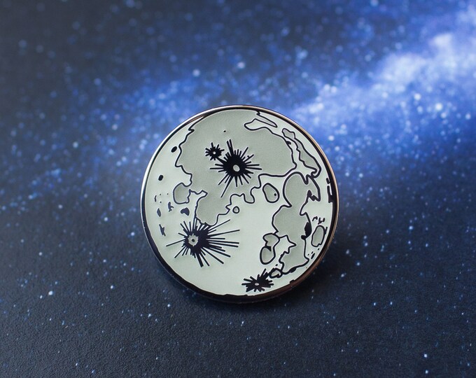 Moon Glow in the Dark Enamel Pin - Etsy Canada