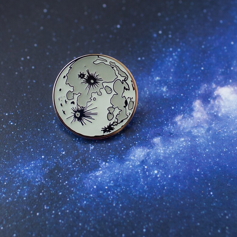 Moon Glow in the Dark Enamel Pin - Etsy Canada