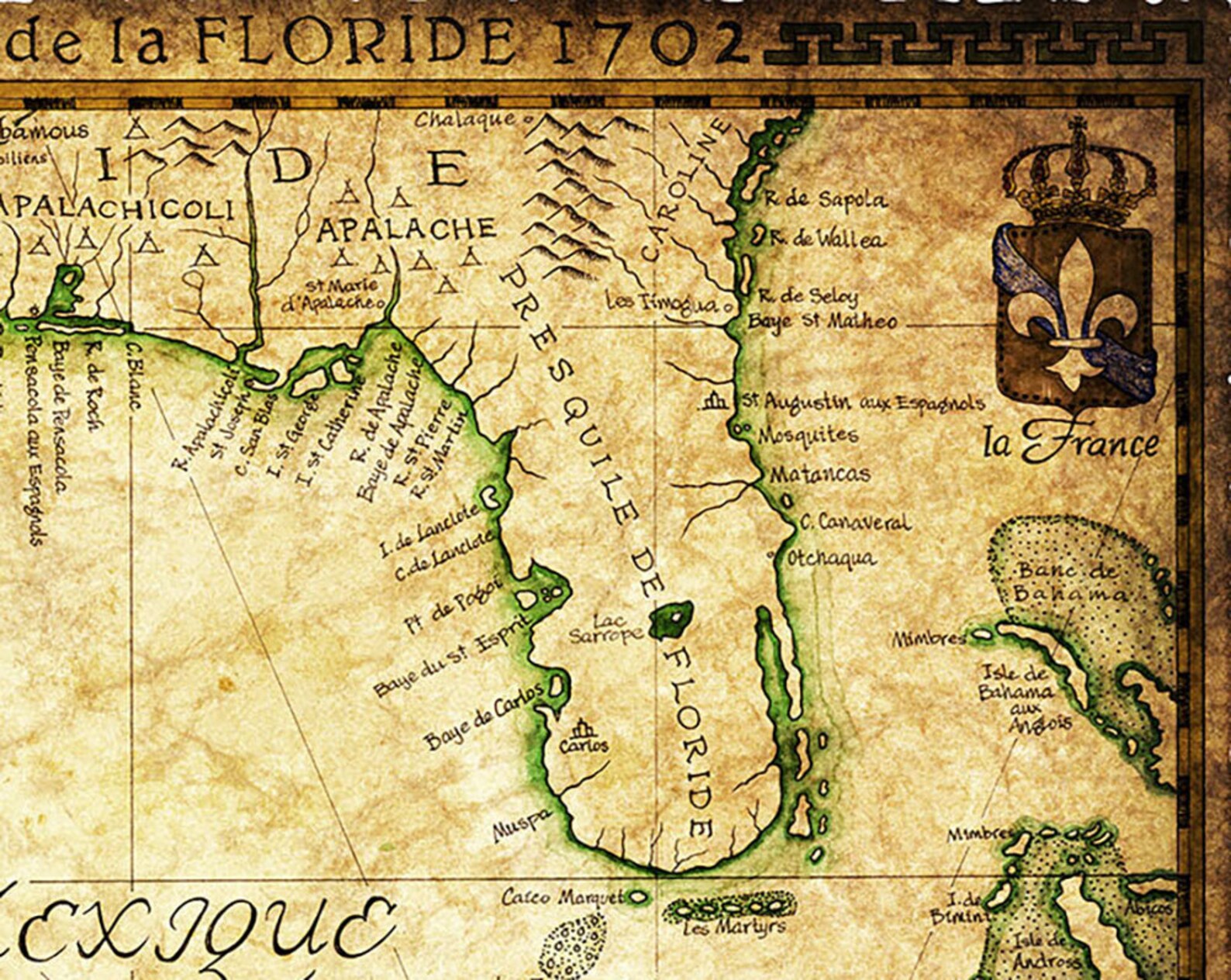 Old Gulf of Mexico Map Art 14 X 19 Map of the - Etsy