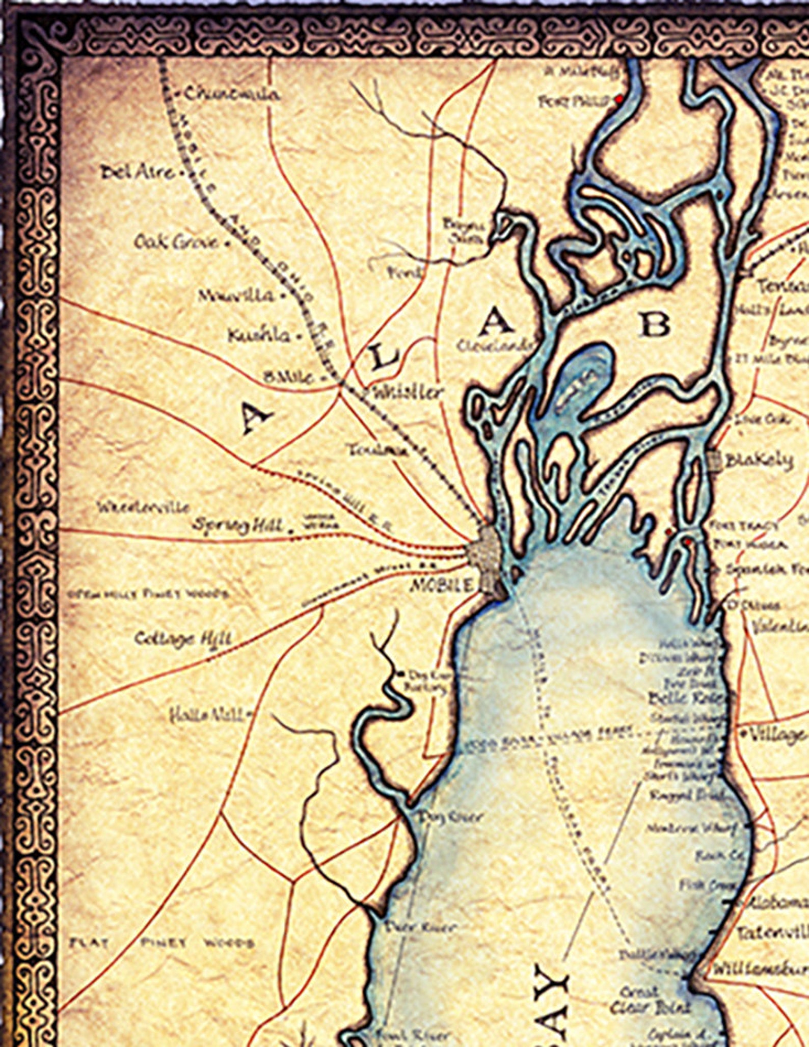 Mobile Bay Map Art C. 1865 14 X 19 Civil War - Etsy