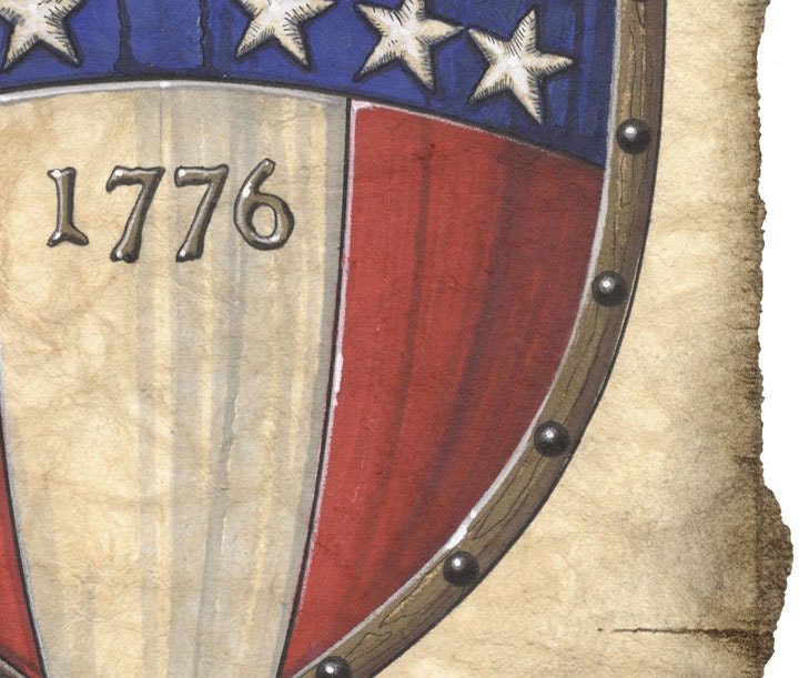 American Patriot Heraldic Shield 8x10+, Patriot - USA - American Flag ...