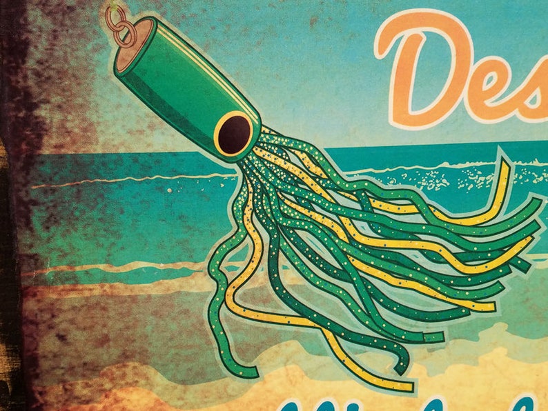 Vintage Destin Florida Sign, Original Artwork Signs, Destin, Florida ...