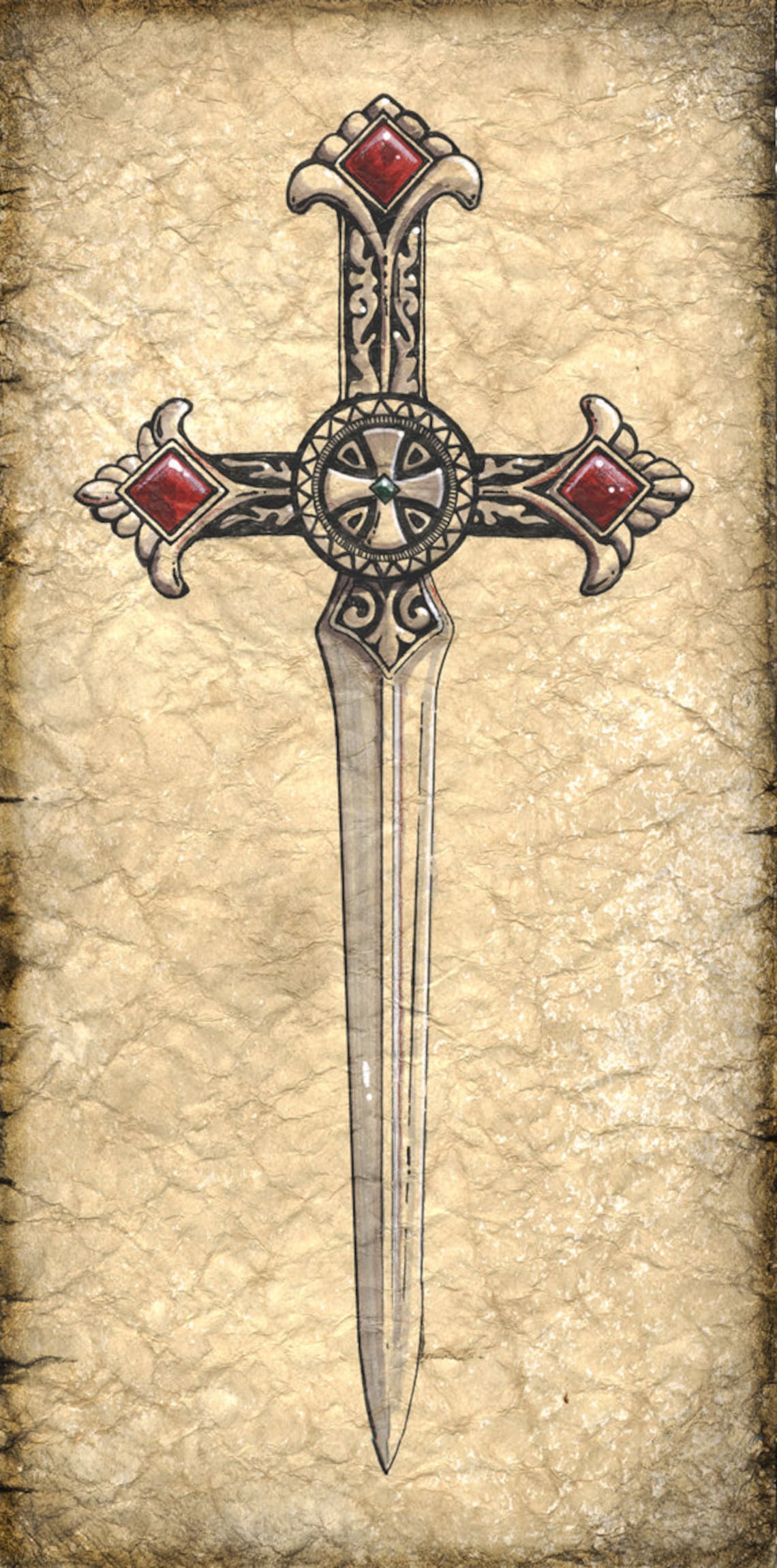 Medieval Dagger Artwork 8x15+, Templar Sword, Weapons, Middle Ages ...