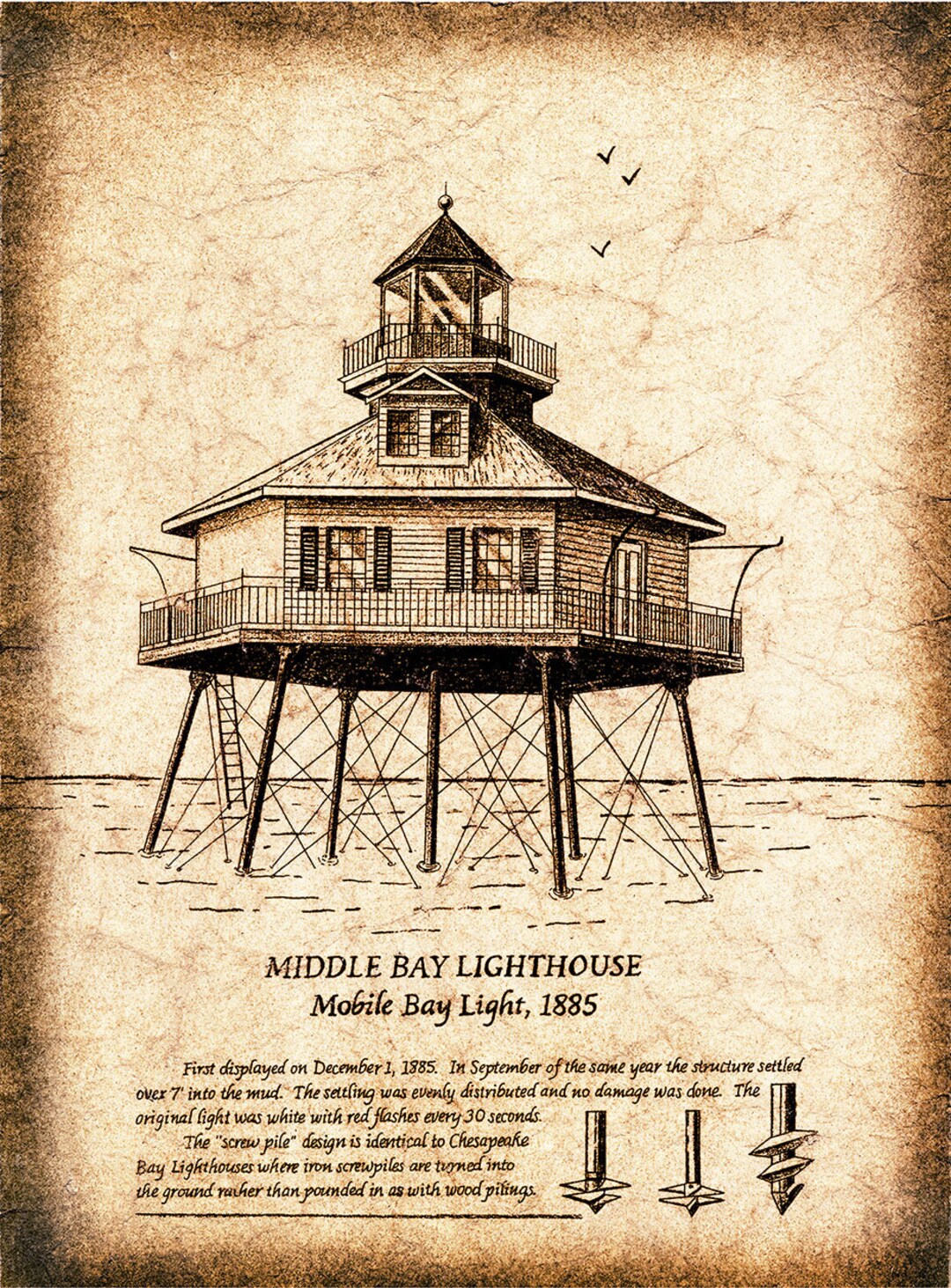 Middle Bay Lighthouse, Mobile Bay Lighthouse, Light House, Gulf of ...