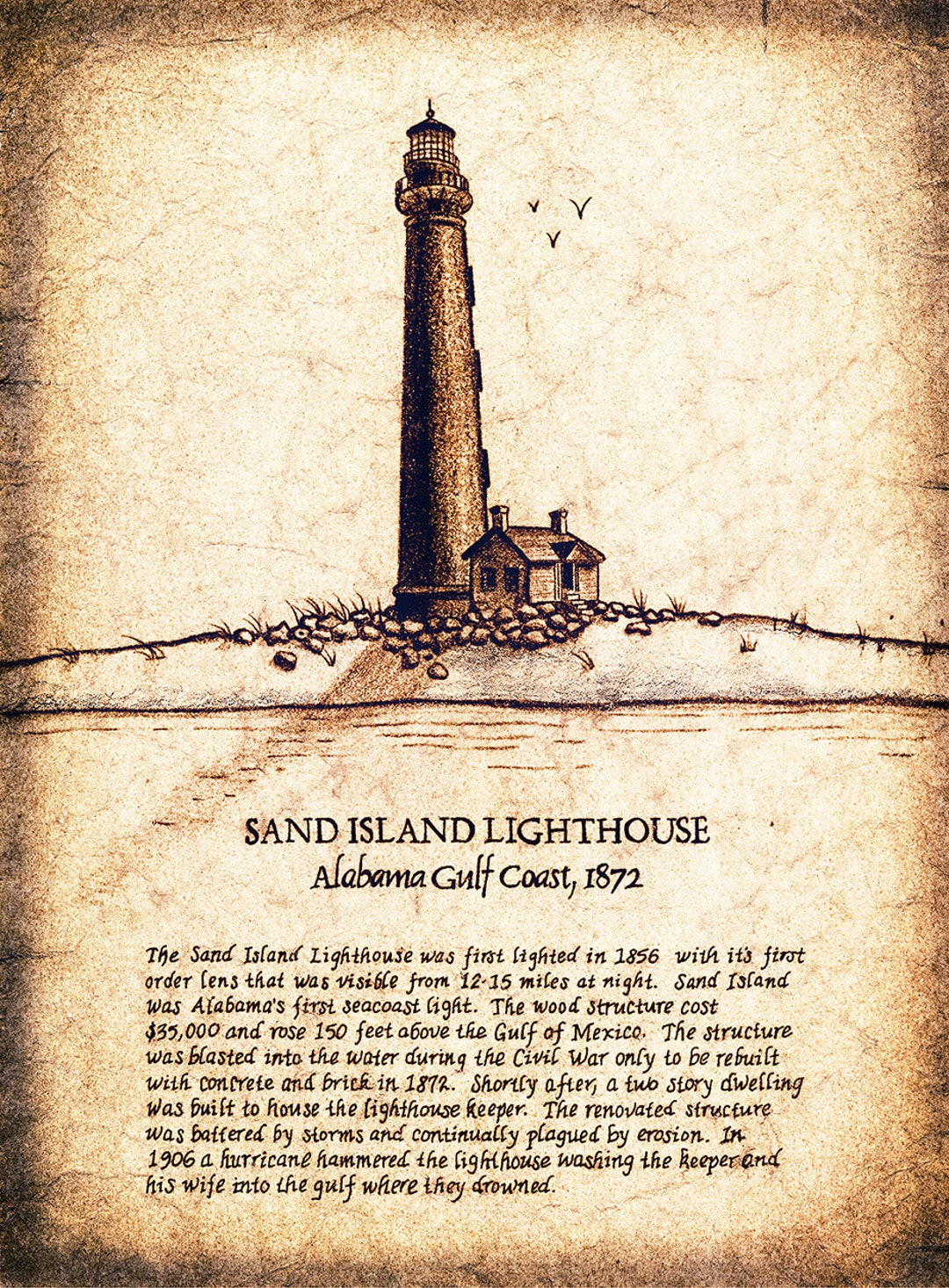 Sand Island Lighthouse - Gulf Coast Lighthouses - Mobile Bay - Mobile ...