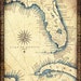 Florida Map Art Print C .1865 11" X 14"+, Hand Drawn Old Florida Map ...