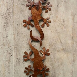 Metal Gecko Sculpture - 9" X 15" Gecko - Lizard - Metal Sculpture ...