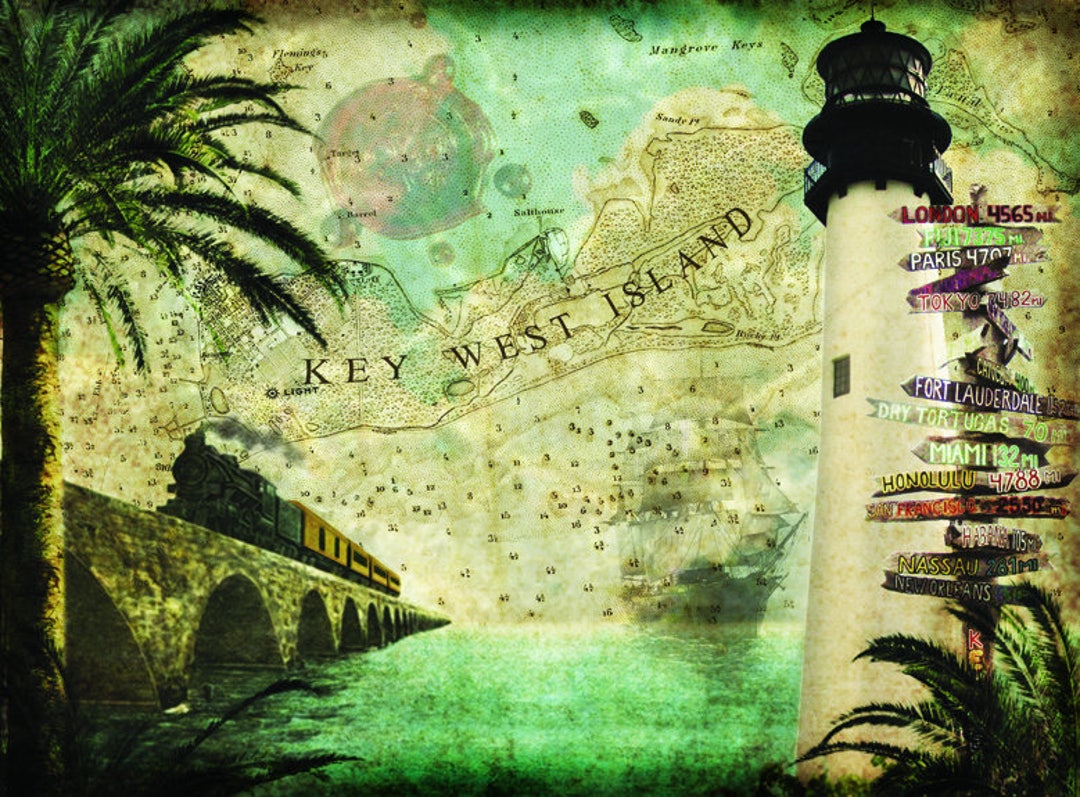 Key West Art Collage - 11" X 15" + - Florida Keys Artwork - Key West ...