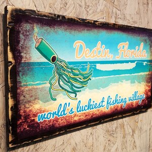 Vintage Destin Florida Sign, Original Artwork Signs, Destin, Florida ...