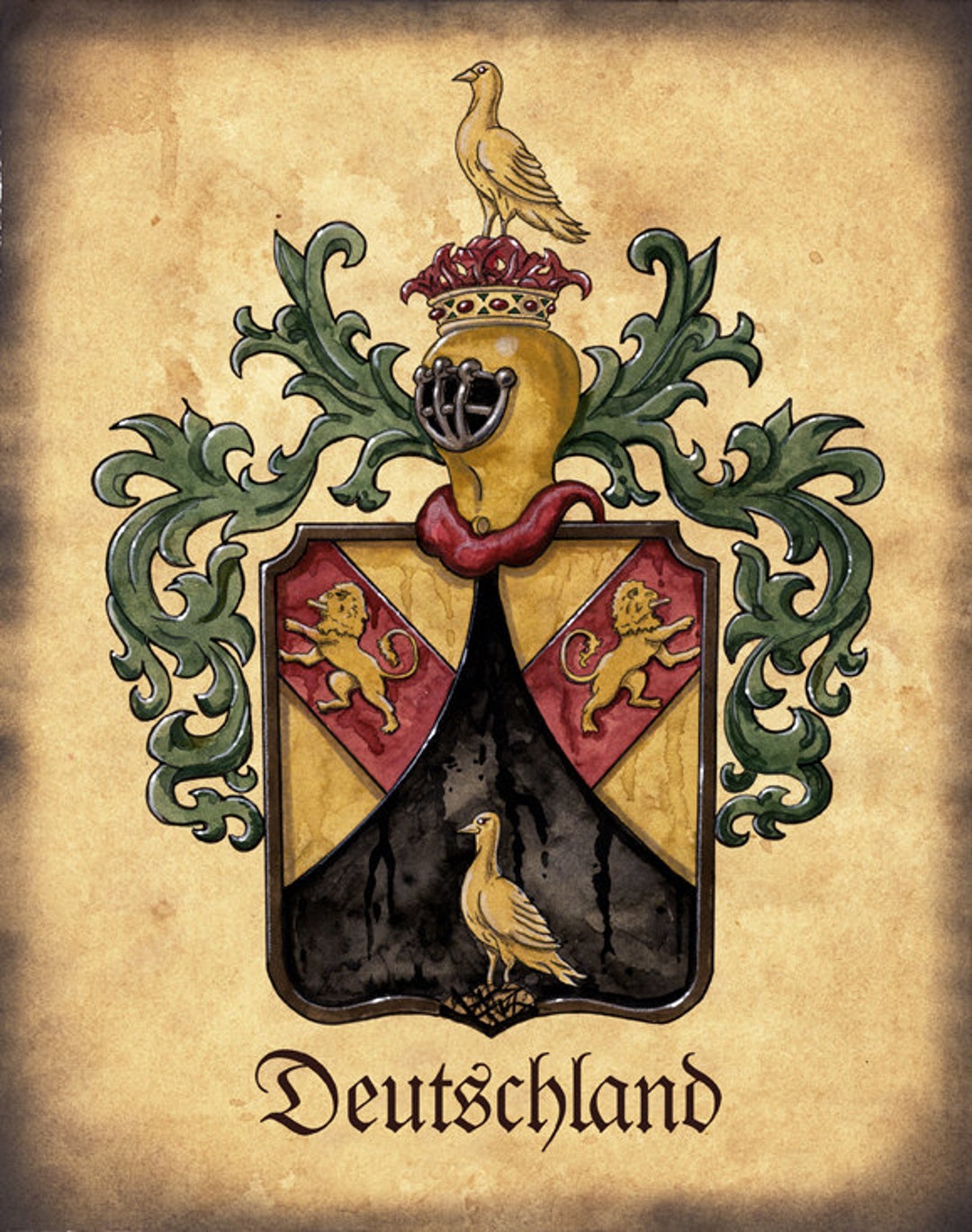 Germany Crest Artwork 8x10+, Deutschland, German Crest, Family Shields ...