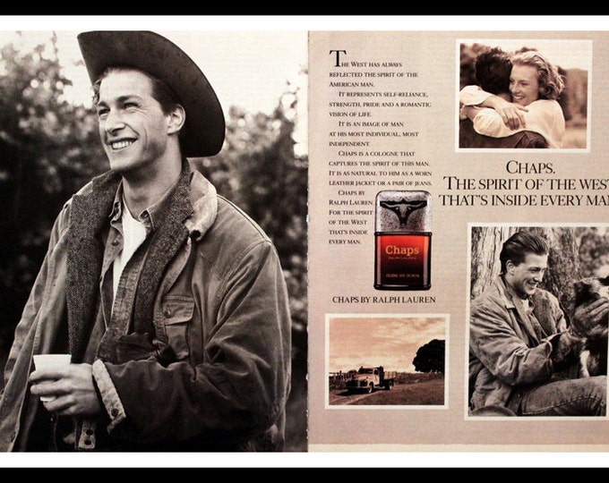 1988 Chaps by Ralph Lauren Mens Cologne Ad Wall Art Home | Etsy