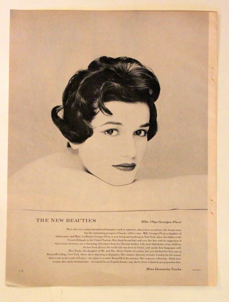1958 Vogue Magazine Glamour Shot Ad Brunette Hair Style | Etsy