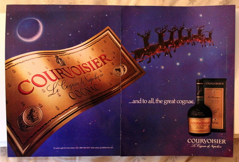 1984 Courvoisier Cognac Ad for Christmas VSOP Fine | Etsy