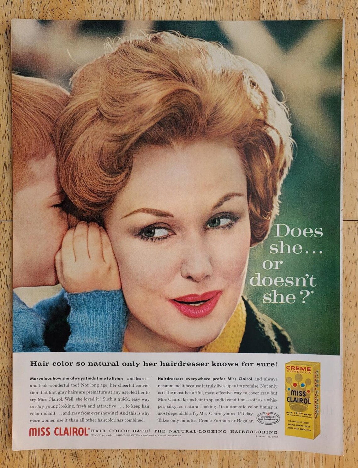 1962 Clairol Miss Clairol Hair Color Ad Wall Art Home | Etsy