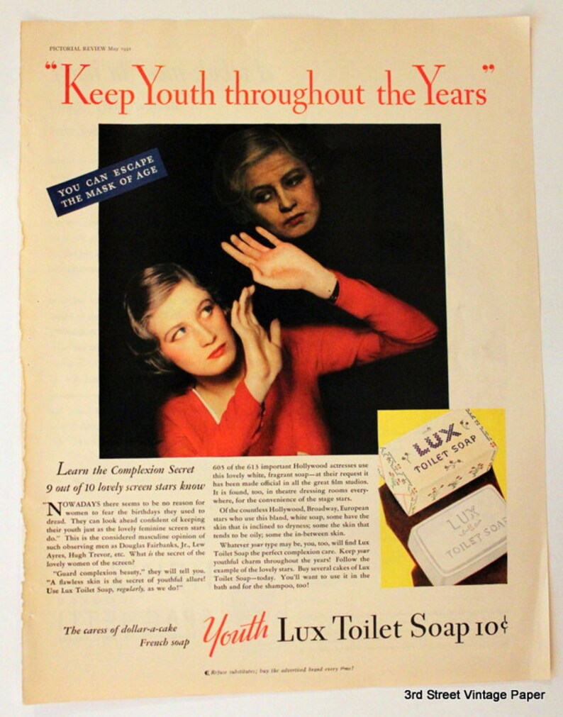1931 Lux Toilet Soap Ad Wall Art Home Decor Bath Full | Etsy