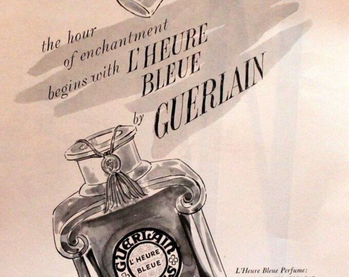Guerlain L'heure Bleu Perfume Ad Fragrance 1960 Retro Vintage ...