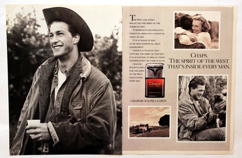 1988 Chaps by Ralph Lauren Mens Cologne Ad Wall Art Home | Etsy