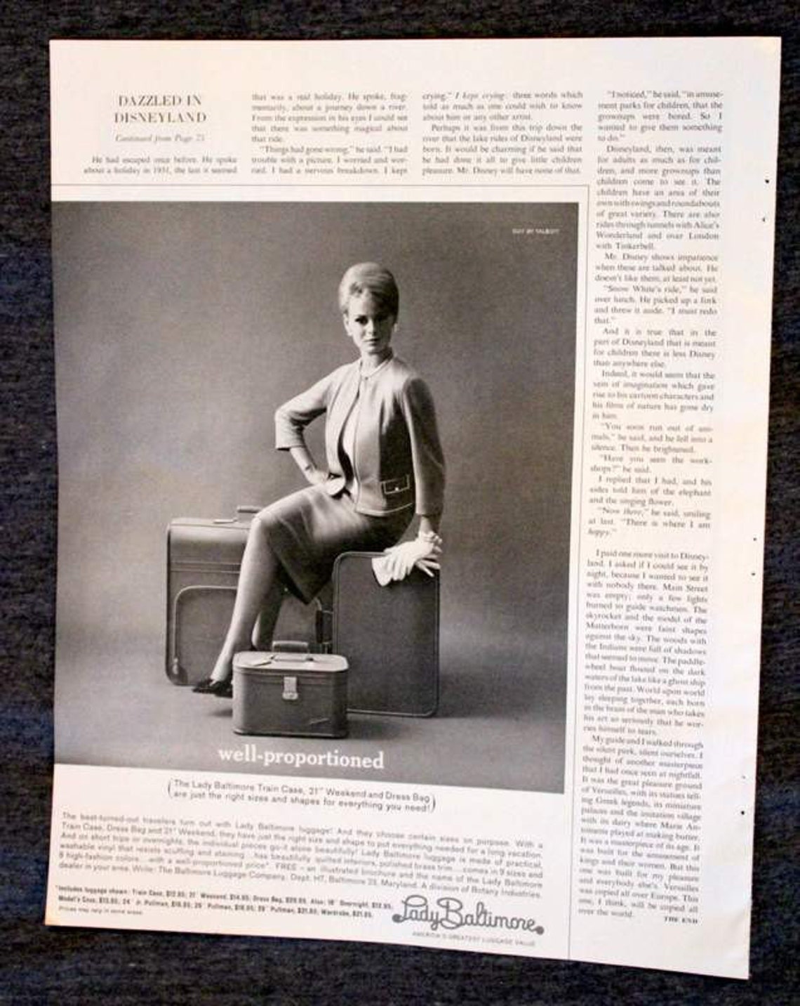 1963 Lady Baltimore Luggage Ad Blonde Bouffant Beehive | Etsy