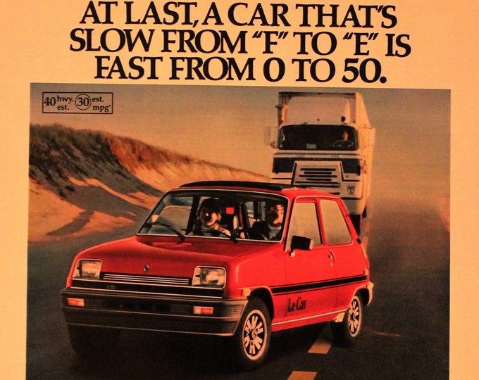 1980 Renault Le Car Ad - (1981 Model?) - Wall Art - Decor - Garage ...
