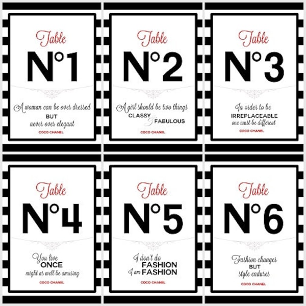 Table Number Quotes - Etsy