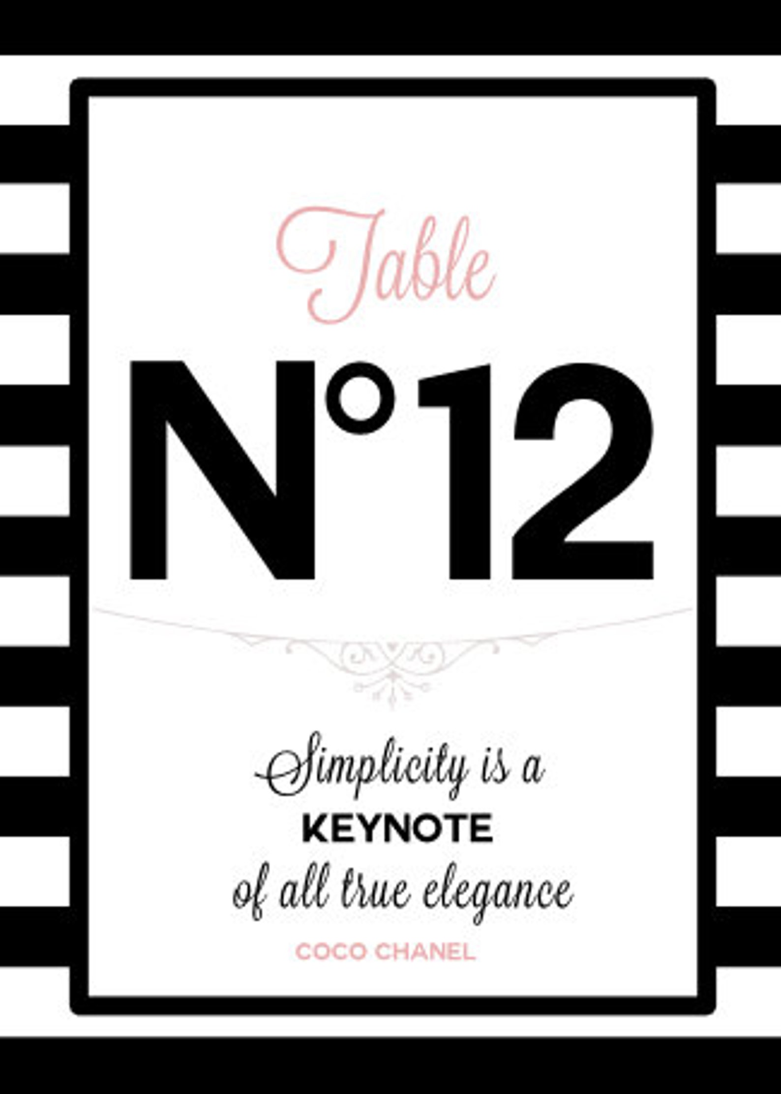 Digital PRINTABLE Table Numbers 1-12 With Chanel Quotes - Etsy