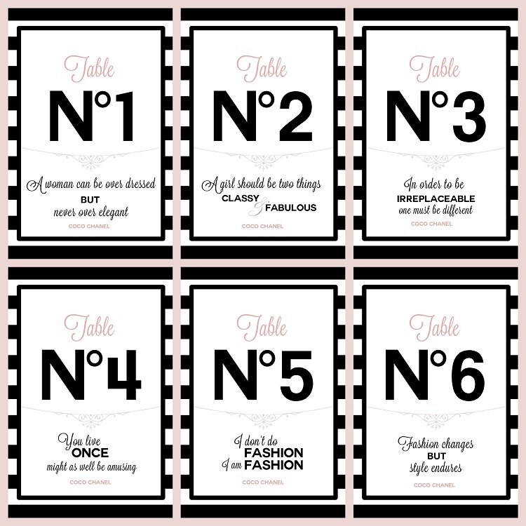 Digital PRINTABLE Table Numbers 1-12 With Quotes - Etsy