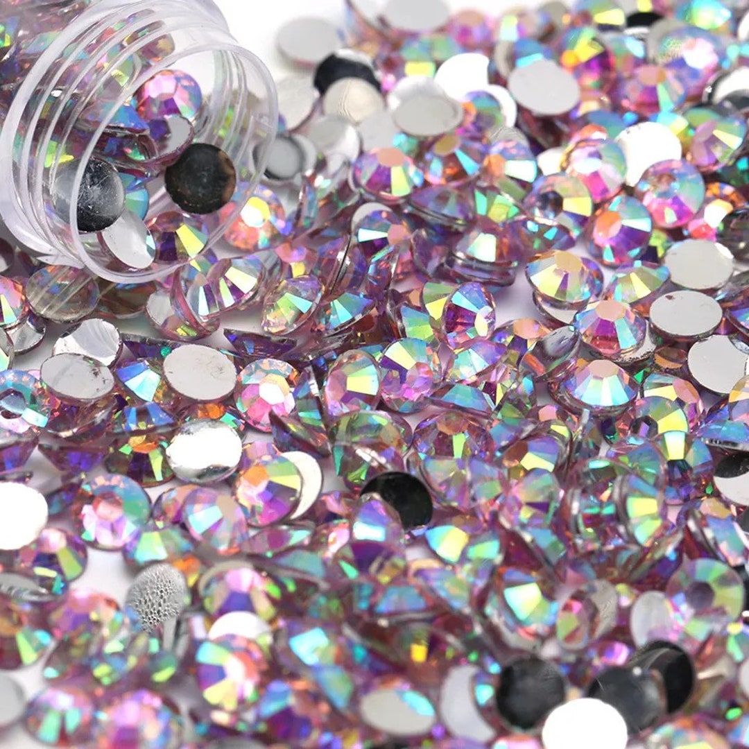 CLEARANCE Light Pink AB RESIN Ab Flatback Rhinestones Choose Color Size ...