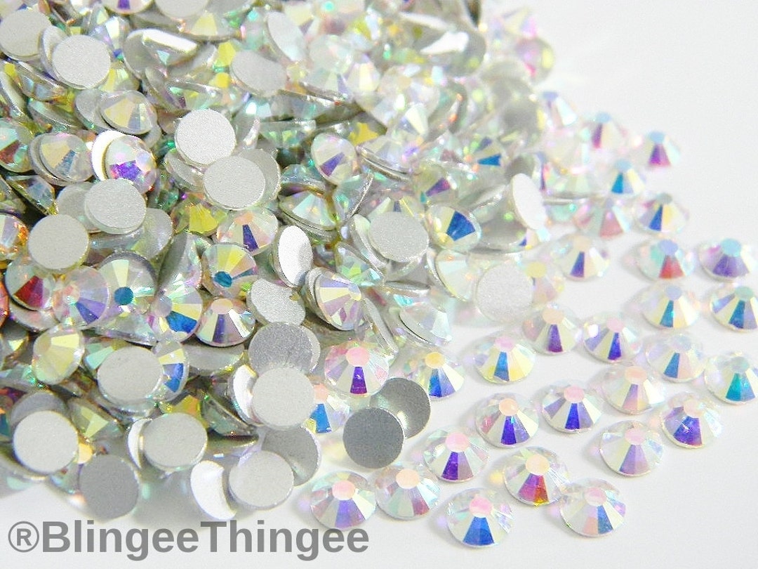 1440 CRYSTAL AB 3mm Ss12 Glass Flatback Rhinestones Faceted High ...