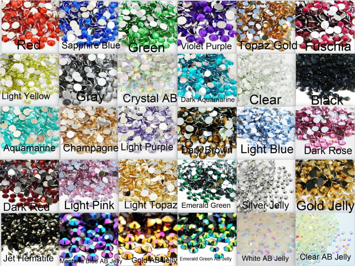 CHOOSE Size and Color Flatback Resin High Quality Faceted - Etsy