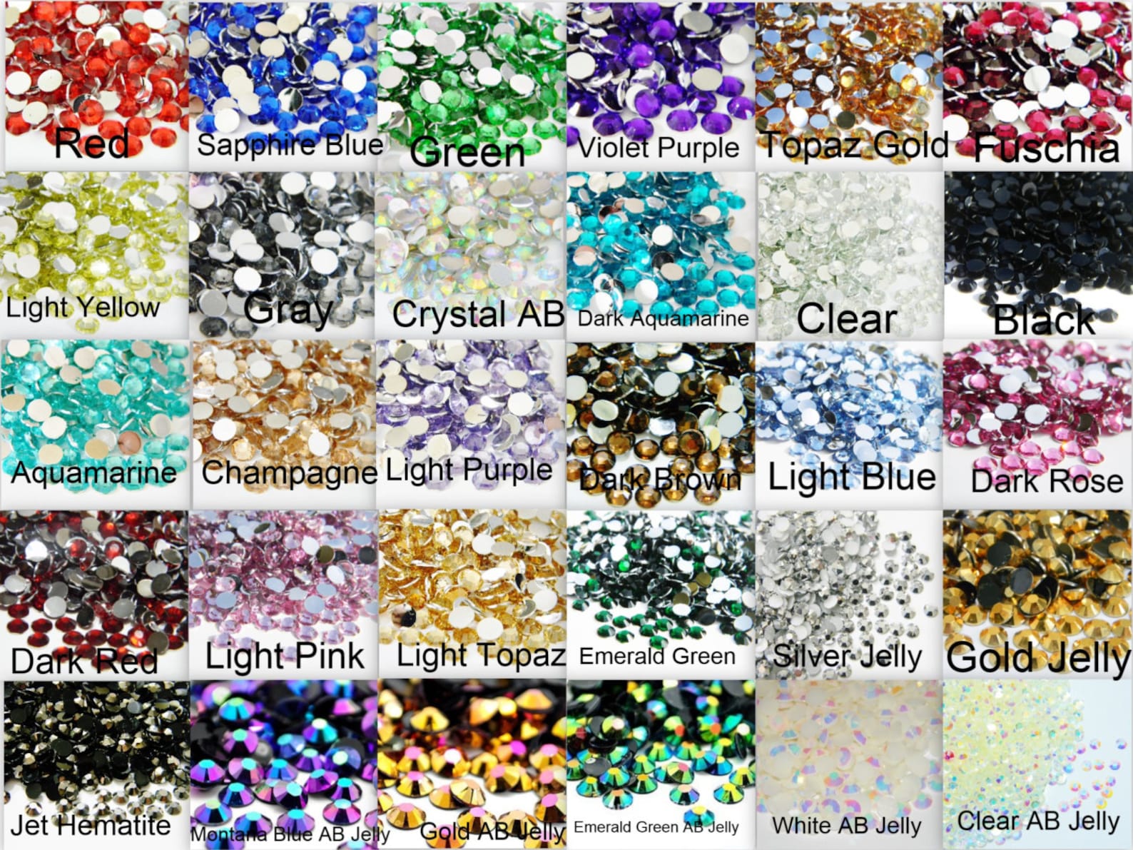 CHOOSE Size and Color Flatback Resin High Quality Faceted - Etsy