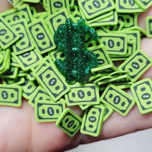 Money Cash Polymer Clay Sprinkles Mix Dollar Sign Kawaii Cabochons ...