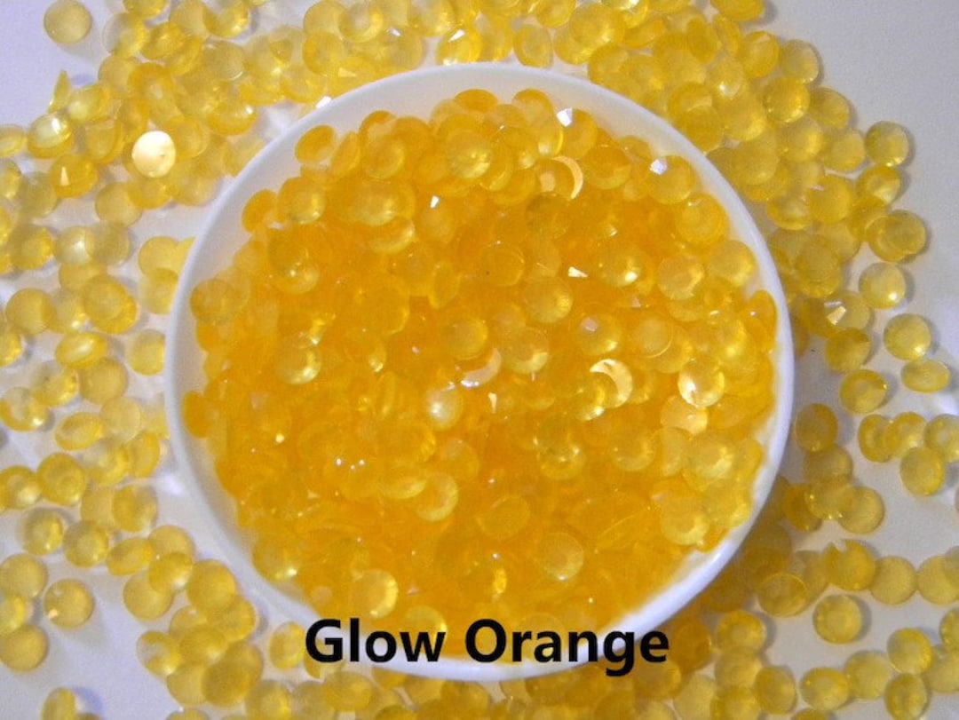 CLEARANCE Glow in the Dark Orange Resin Rhinestones Flatback Bling 3mm ...