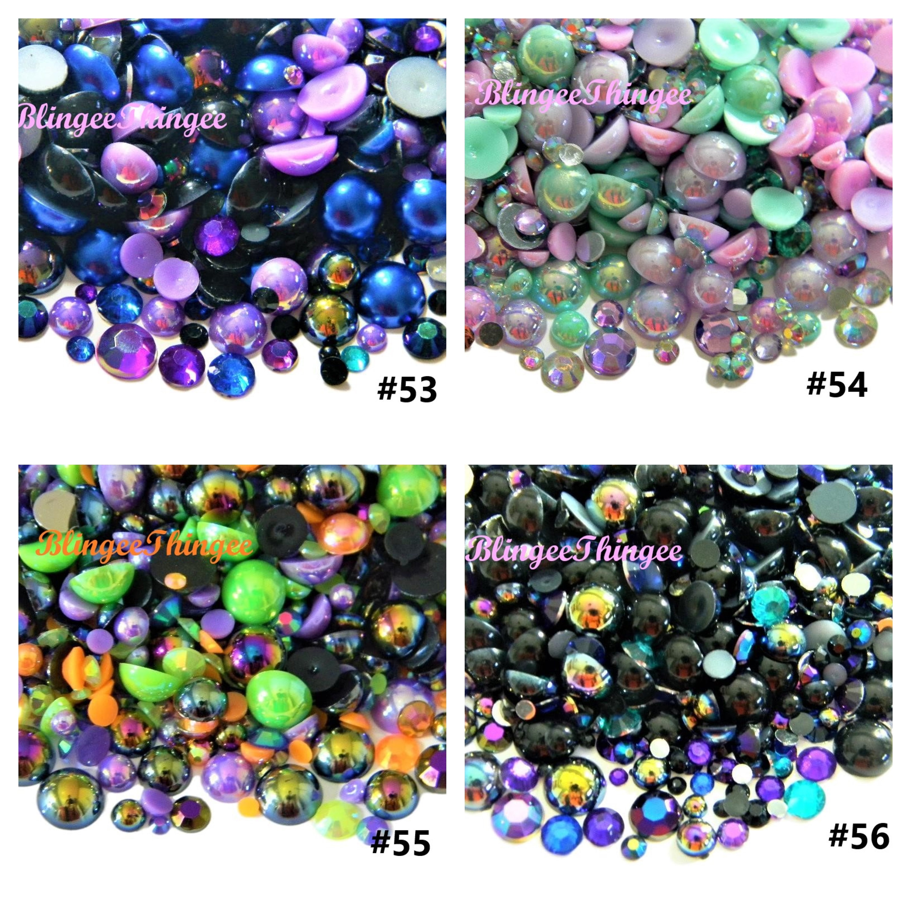 MIXES Rhinestones and Pearls Mixed 30 GRAMS Flatback Faux Half | Etsy