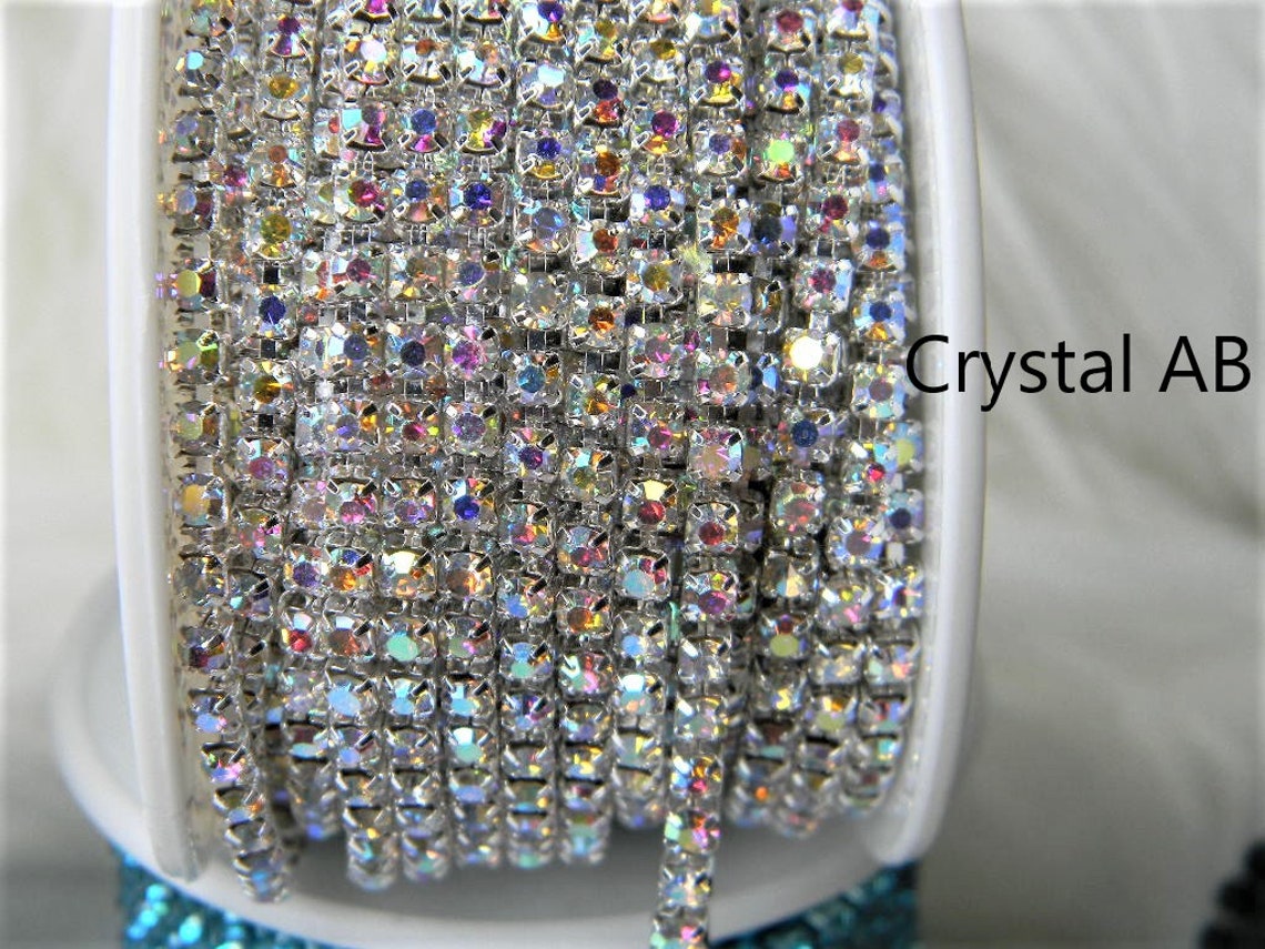 Rhinestone Chain Claw Rhinestones Banding Trim Featuring 3mm - Etsy