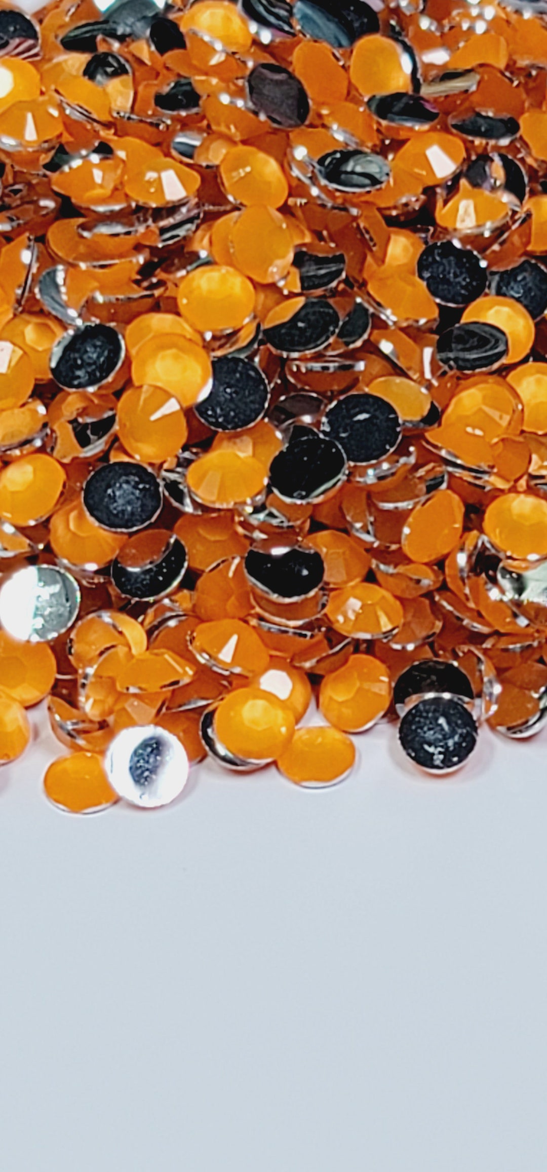 CLEARANCE Neon Orange RESIN Flatback Rhinestones Choose Color Size 3mm ...