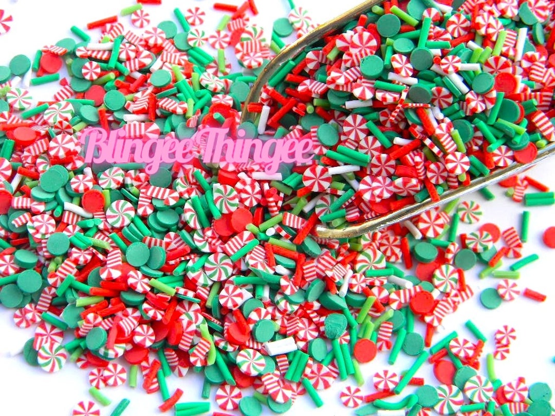 Christmas Stockings Polymer Clay Fake Sprinkles Slices Stockings Red ...