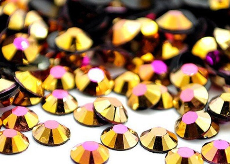 Gold AB 6mm Jelly Resin Flatback Rhinestones Ss30 DIY Deco | Etsy