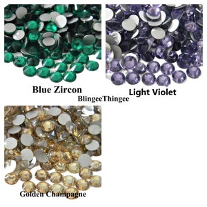 GLASS CHOOSE Size and Color Flatback Nonhotfix Rhinestones Crystals SS6 ...