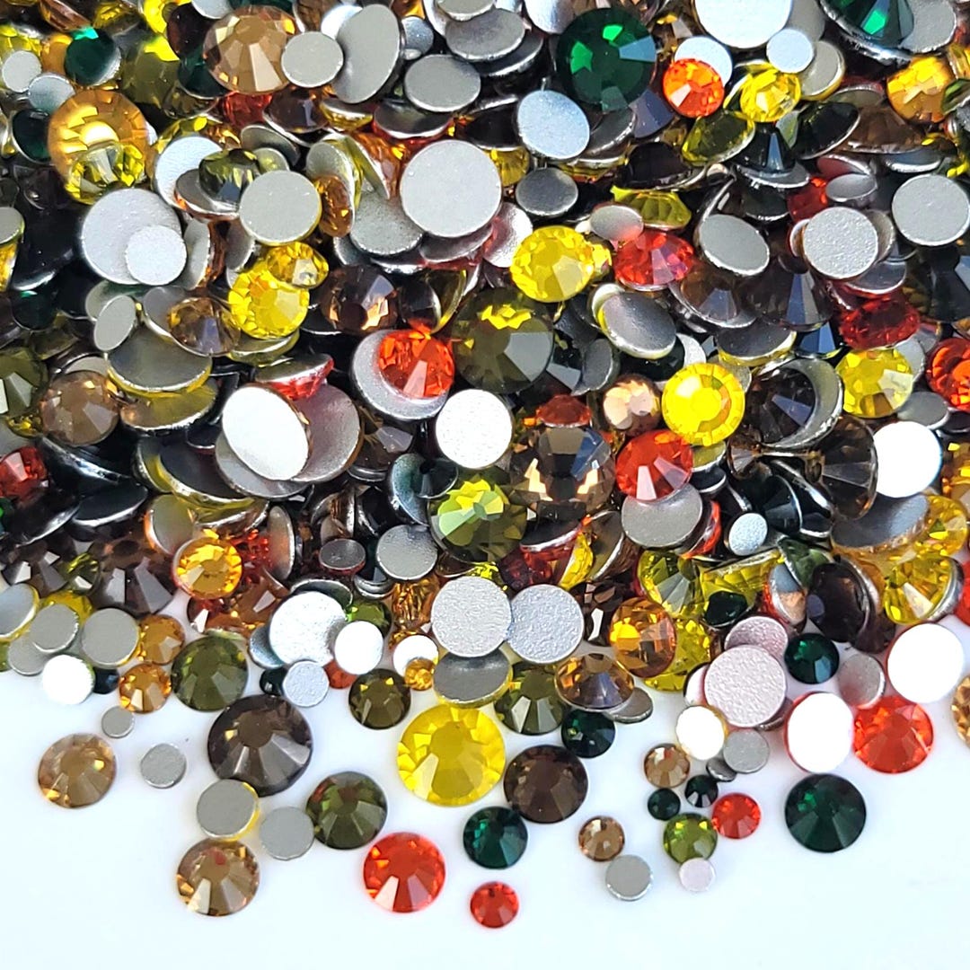 Fall Autumn Luxury Bling Mix Flatback Glass Rhinestones Assorted Colors ...