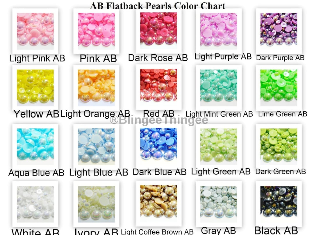 Choose Color 1000 4mm AB Flatback Faux Half Round Pearls Embellishments ...