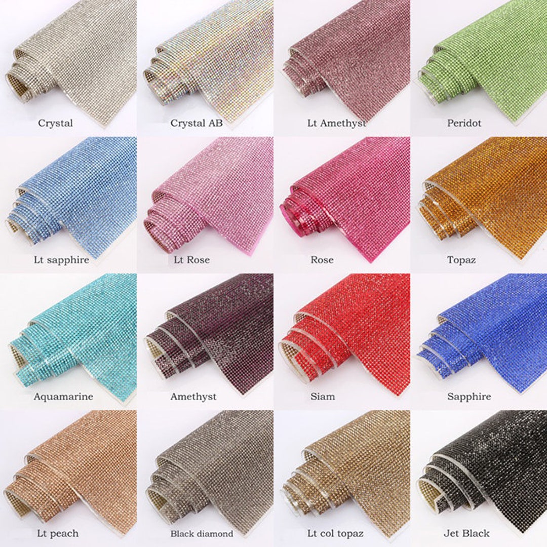 HOTFIX RHINESTONE SHEET Big Glass Crystals Jewel Sheet Iron on Applique ...