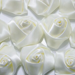 Sale IVORY Satin Roses Mini Small Ribbon Rosettes Rose Bud - Etsy