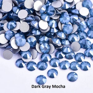 MOCHA GLASS Flatback Faceted Silver Foil Rhinestones Choose Color Size ...