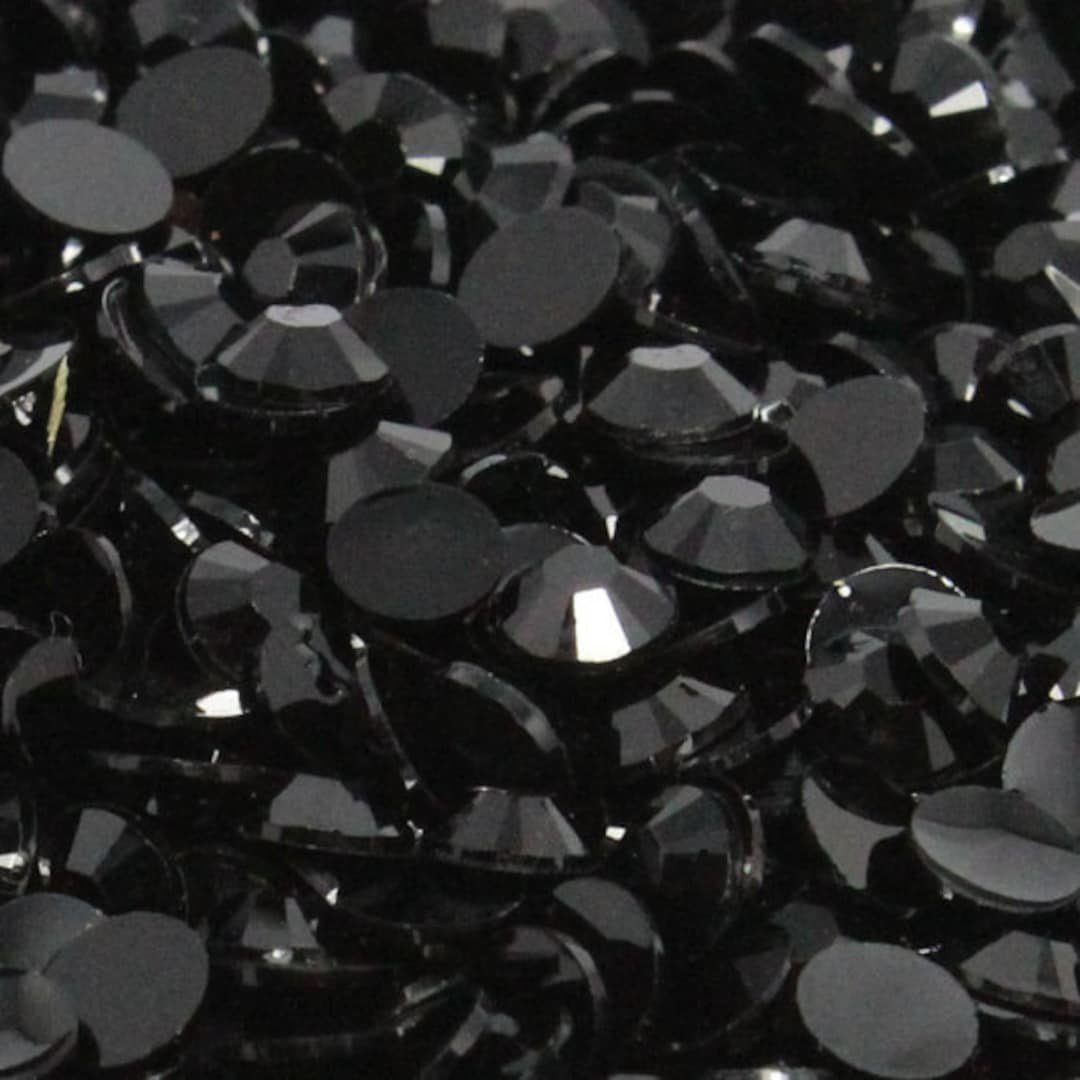 1000 4mm Black Flatback Resin Rhinestones Ss16 High Quality 14 Facets ...