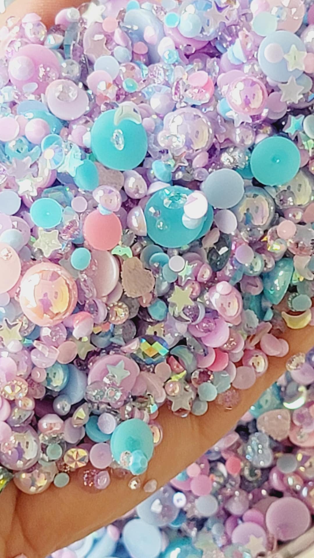 Fantasy Mix #9 AB Flatback Pearls Half Round Pearls Assorted Shapes ...