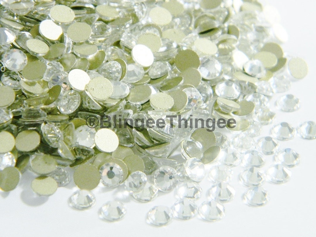 New GOLD FOILED Crystal Clear Glass Flatback Rhinestones Not Hotfix You ...