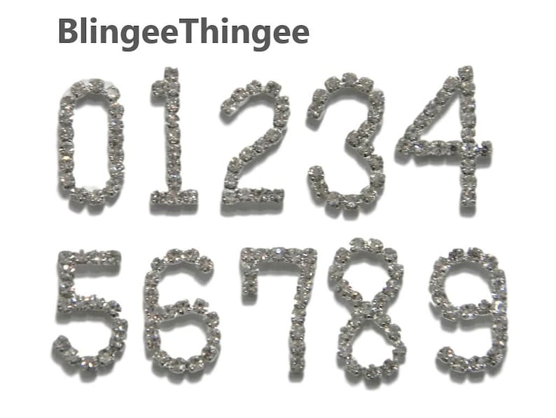 Rhinestone Numbers 0-9 Flatback Crystal Embellishments - Etsy