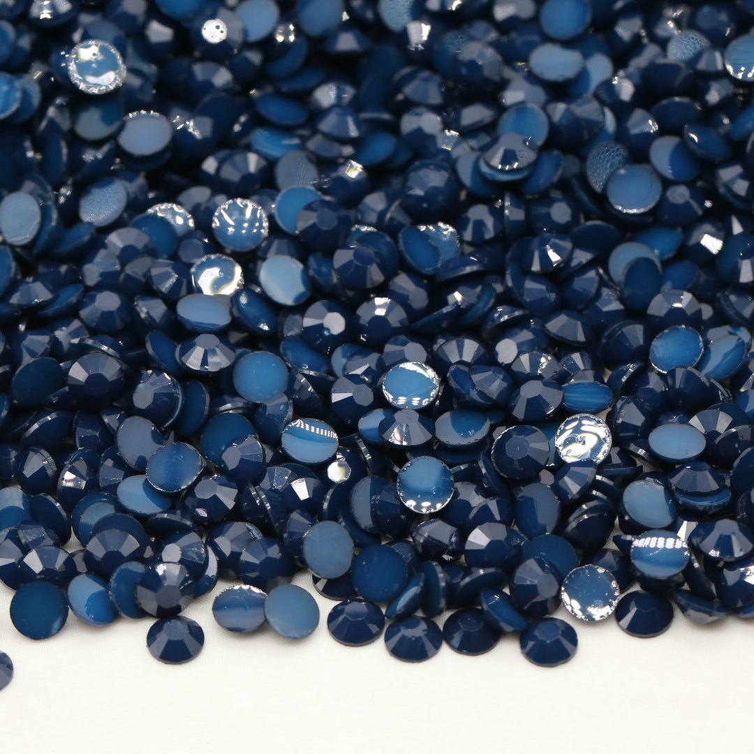 OPAQUE NAVY BLUE Flatback Jelly Resin Rhinestones With No Ab Coating ...