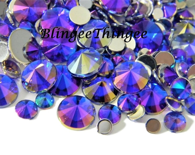 Acrylic Crystal AB Assorted Flatback Gems Rhinestones Mixed Shapes ...