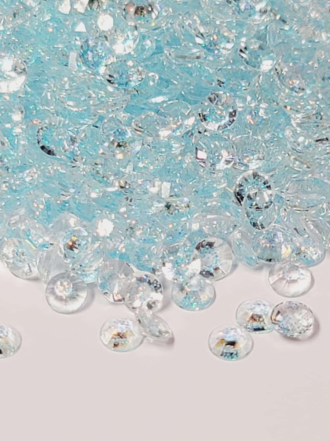 CLEARANCE Glitter Gems Light Blue Flatback Transparent Resin ...